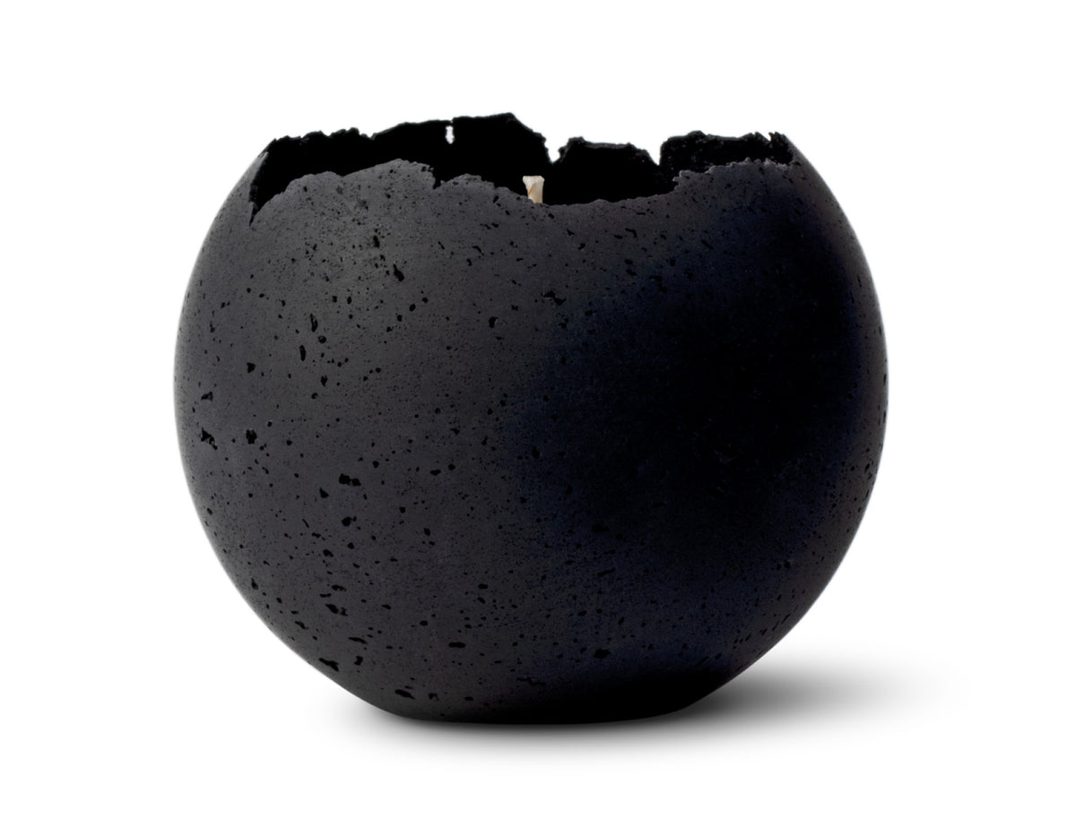 Konzuk - Orbis Medium Concrete Candle - Black | Provide